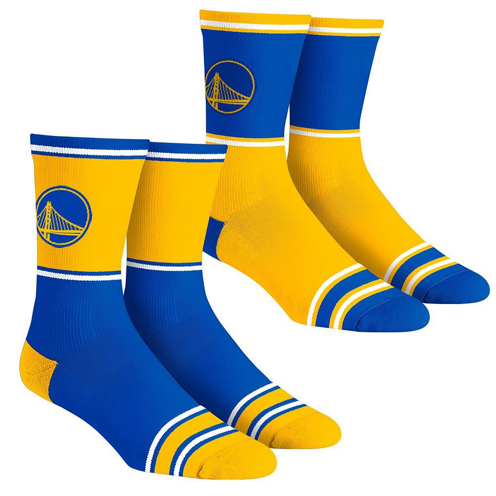 Unisex Rock Em Socks Golden State Warriors 2-Pack Color Block Crew ...