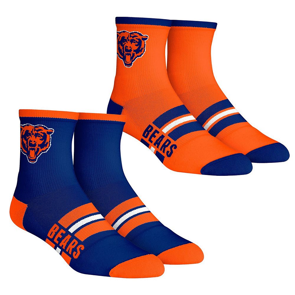 Unisex Rock Em Socks Chicago Bears 2-Pack Multi Stripe Quarter Socks Set