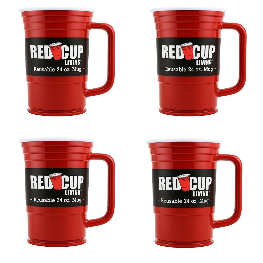 Beer Mug Stein with Handle 24oz Large Beer Mugs Set of 4, Reusable ...