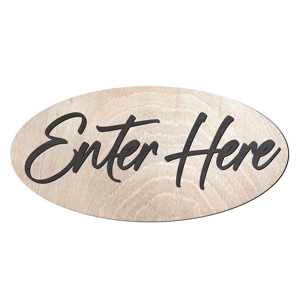 Enter Here Wooden Sign - 17"x8"