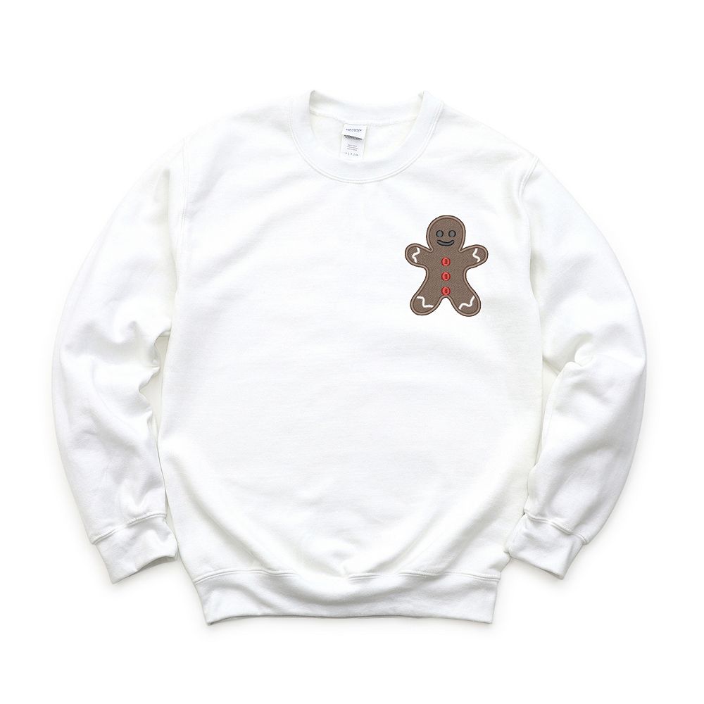 Embroidered Gingerbread Man - Women's Graphic Sweatshirt