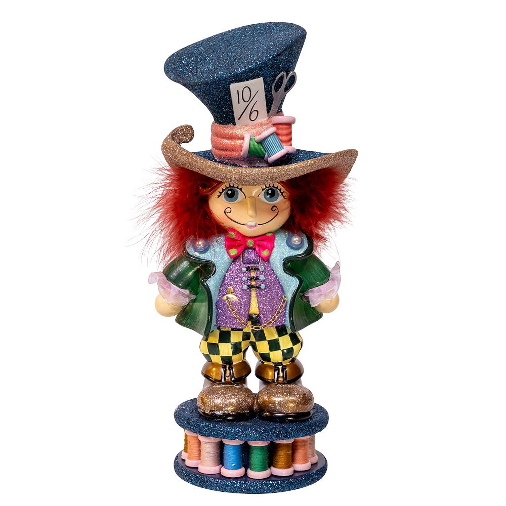 Kurt Adler 13-Inch Alice in Wonderland Mad Hatter Nutcracker Table Decor