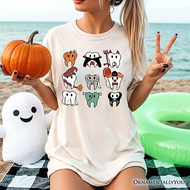 Spooky Halloween Dentist T-Shirt, Teeth Monster Tee for Dental Crew