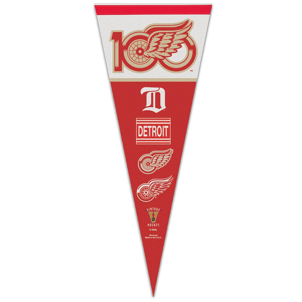 "WinCraft Detroit Red Wings Centennial 12"" x 30"" Premium Pennant"