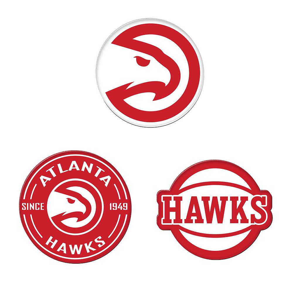 WinCraft Atlanta Hawks 3-Pack Premium Fridge Magnet Set