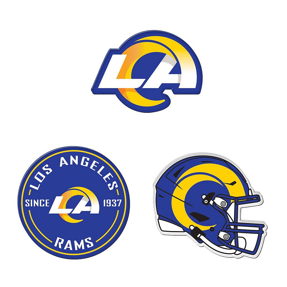 WinCraft Los Angeles Rams 3-Pack Premium Fridge Magnet Set