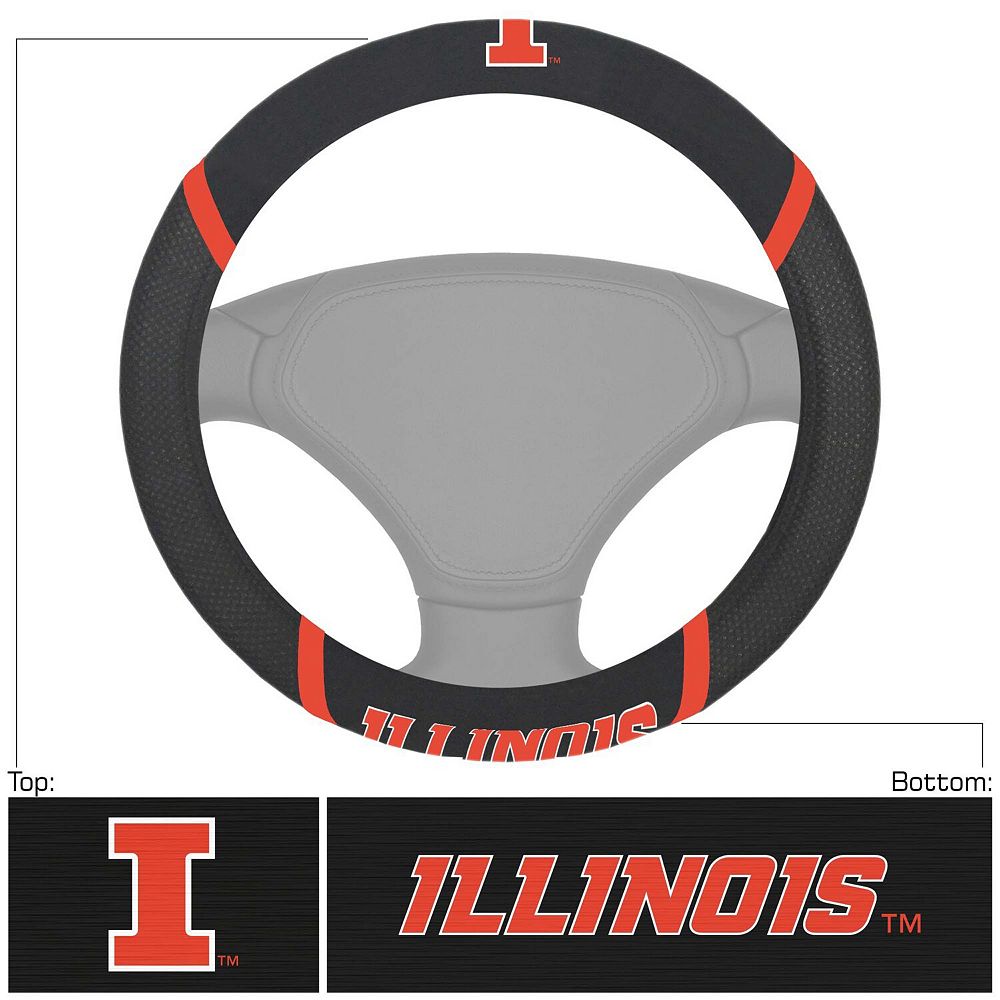Logo Brands Illinois Fighting Illini Steering Wheel Cover