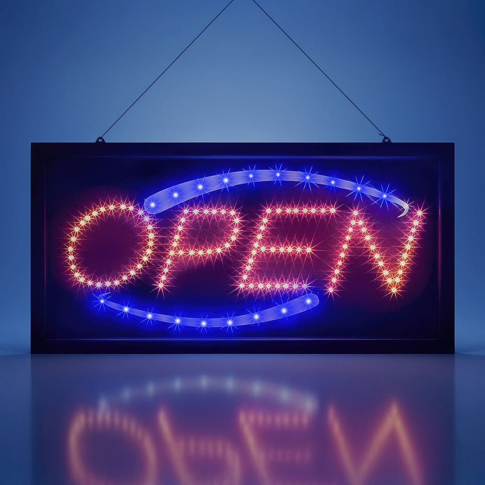 "Flashing" LED Open Sign, Bright Light Display Board for Shop