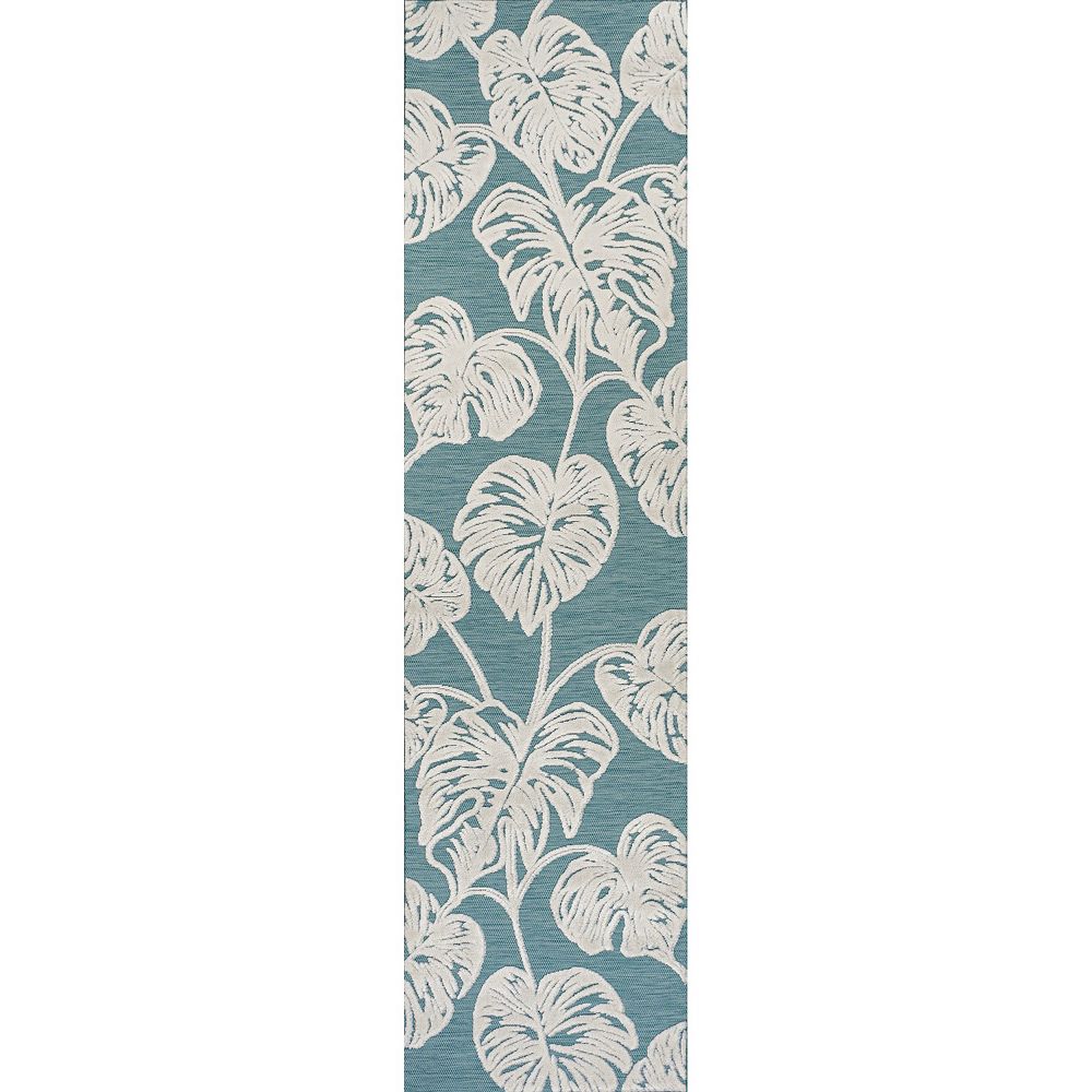 Tobago High-low Two Tone Monstera Leaf Area Rug