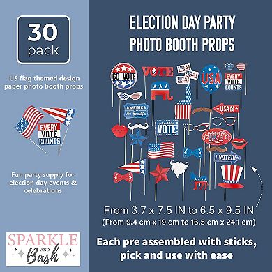 30pc Election Day Photo Booth Props Kit 4th of July Patriotic Party ...