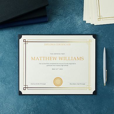 48 Pack Certificate Paper for Printing Award Metallic Gold Foil Border ...