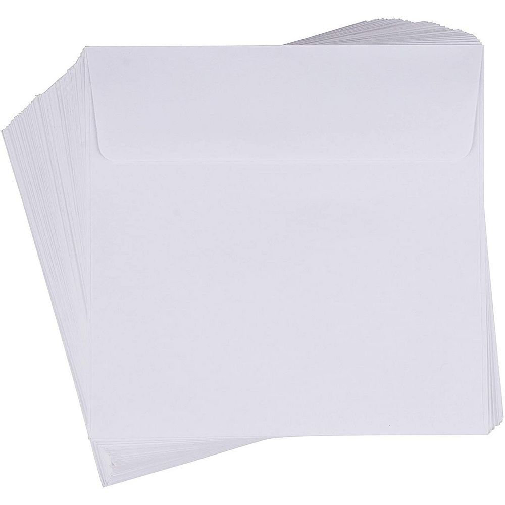 60 Pack White Square Envelopes Flap for Invitations Announcements ...