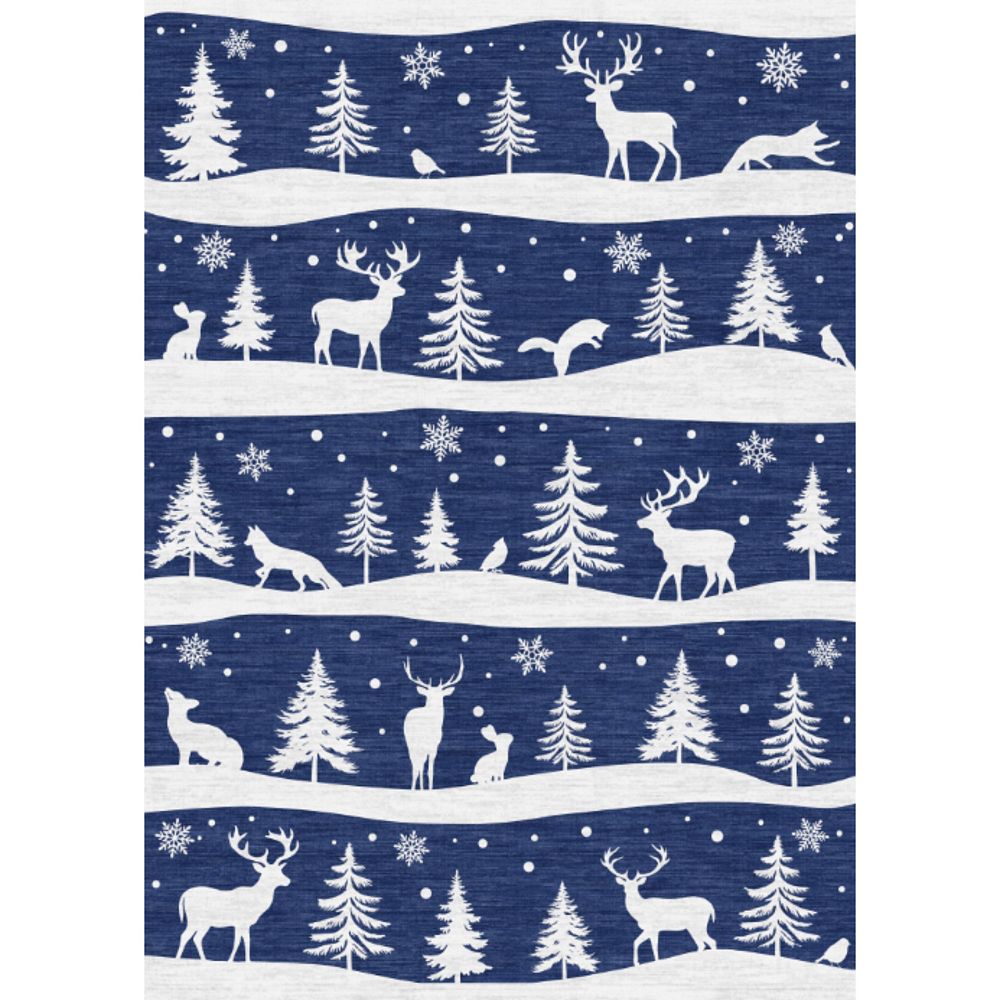 Christmas Rugs with Xmas Tree Reindeer Snowflake for Holiday Decor, Non ...