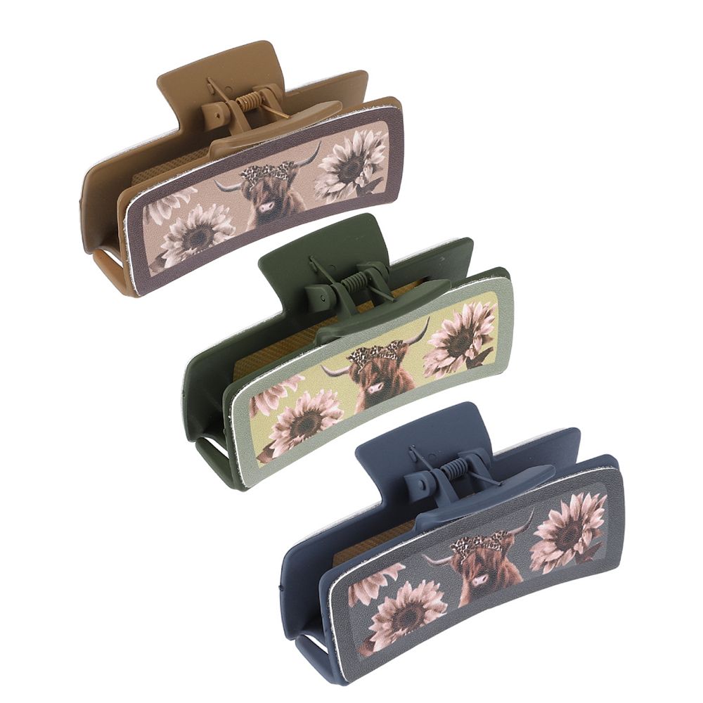 3Pcs Hair Claw Clips, Highland Cattle Hair Claw Clips for Women, Hair ...