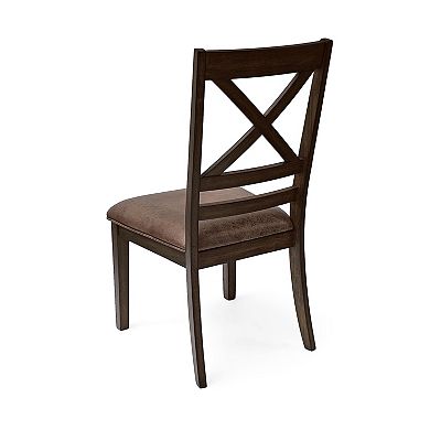Amara Rubberwood Upholstered Cross back Dining Chairs (set of 2) by ...