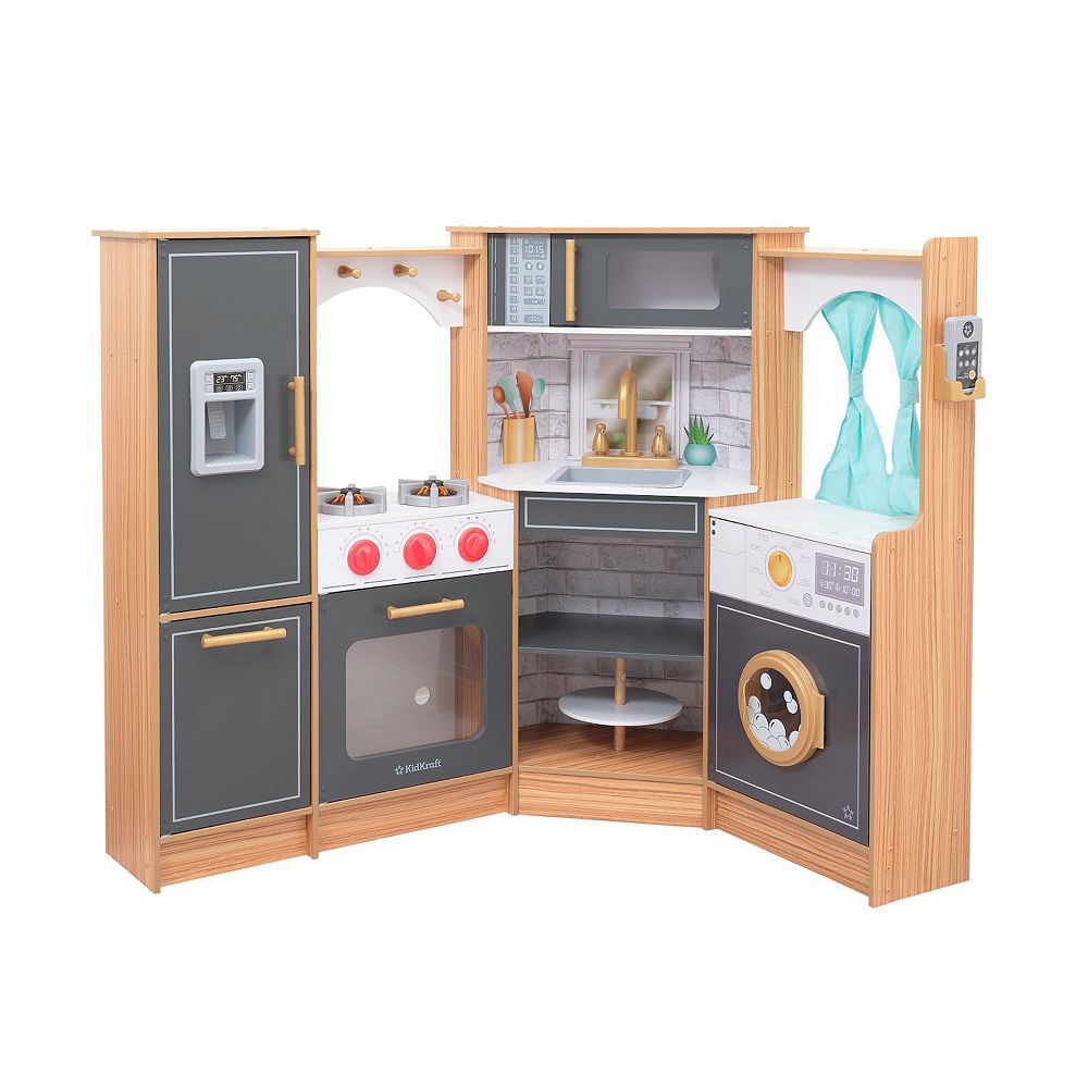 KidKraft Ultimate Corner Wooden Play Kitchen with Lights & Sounds