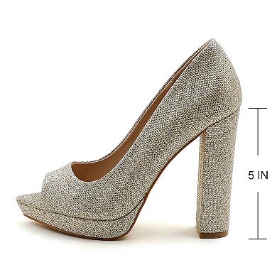 Chic Peep-Toe Platform Block Heels - Ultimate Style & Comfort