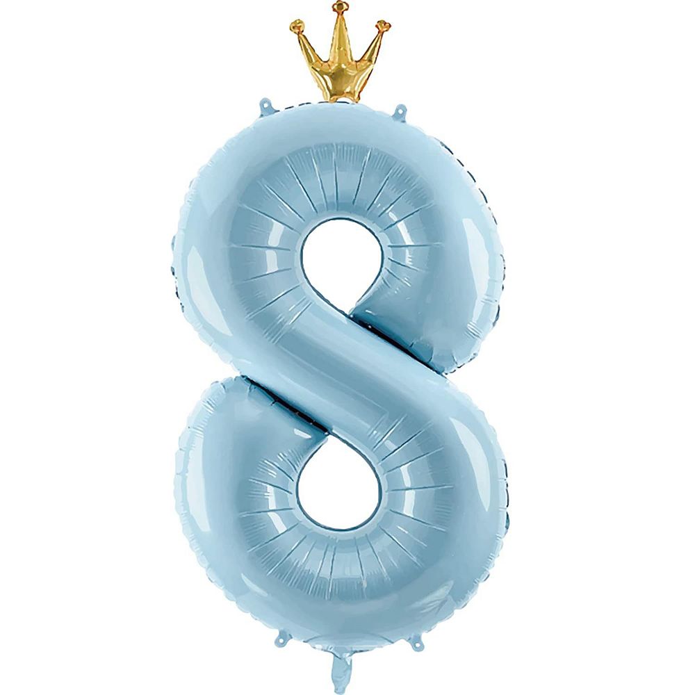 40 Inch Number 8 Balloon with Crown for 8Th Birthday Party Decorations ...