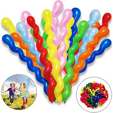 100Pcs 40Inch Spiral Latex Balloons Assorted Colors For Boys Girls ...