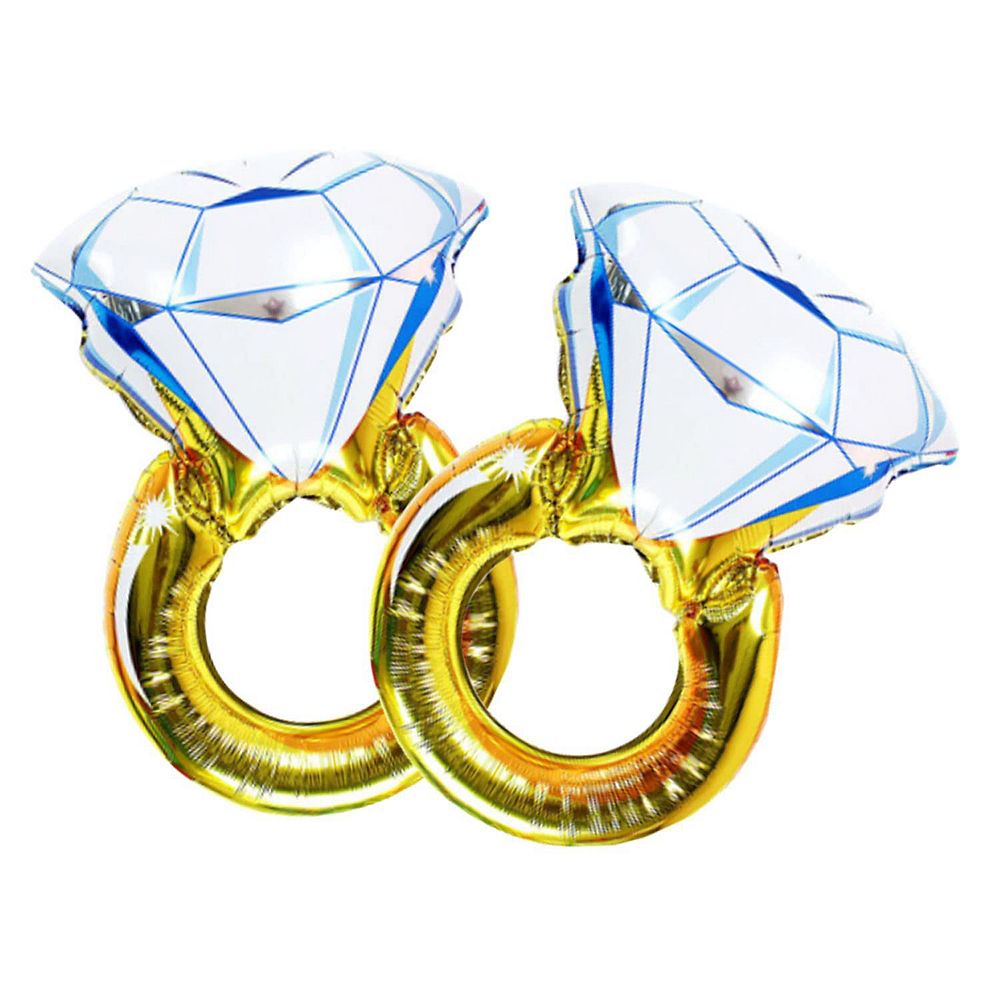2 Pcs Engagement Ring Mylar Balloons Wedding Bridal Shower Marriage ...