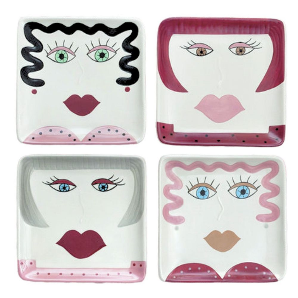 Hand-Painted Stoneware Plate Gift Set Sisters Collection by Personality ...
