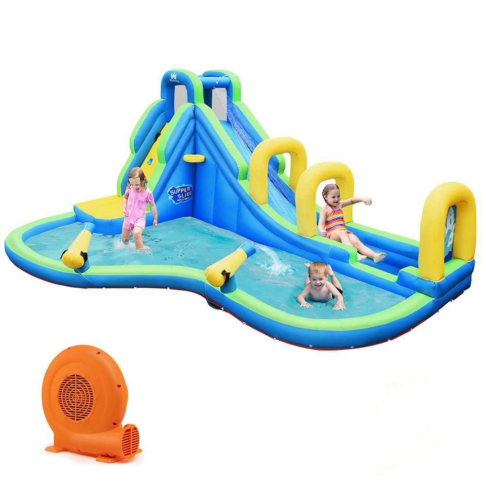Costway Inflatable Water Slide Kids Bounce House Castle Splash Water ...