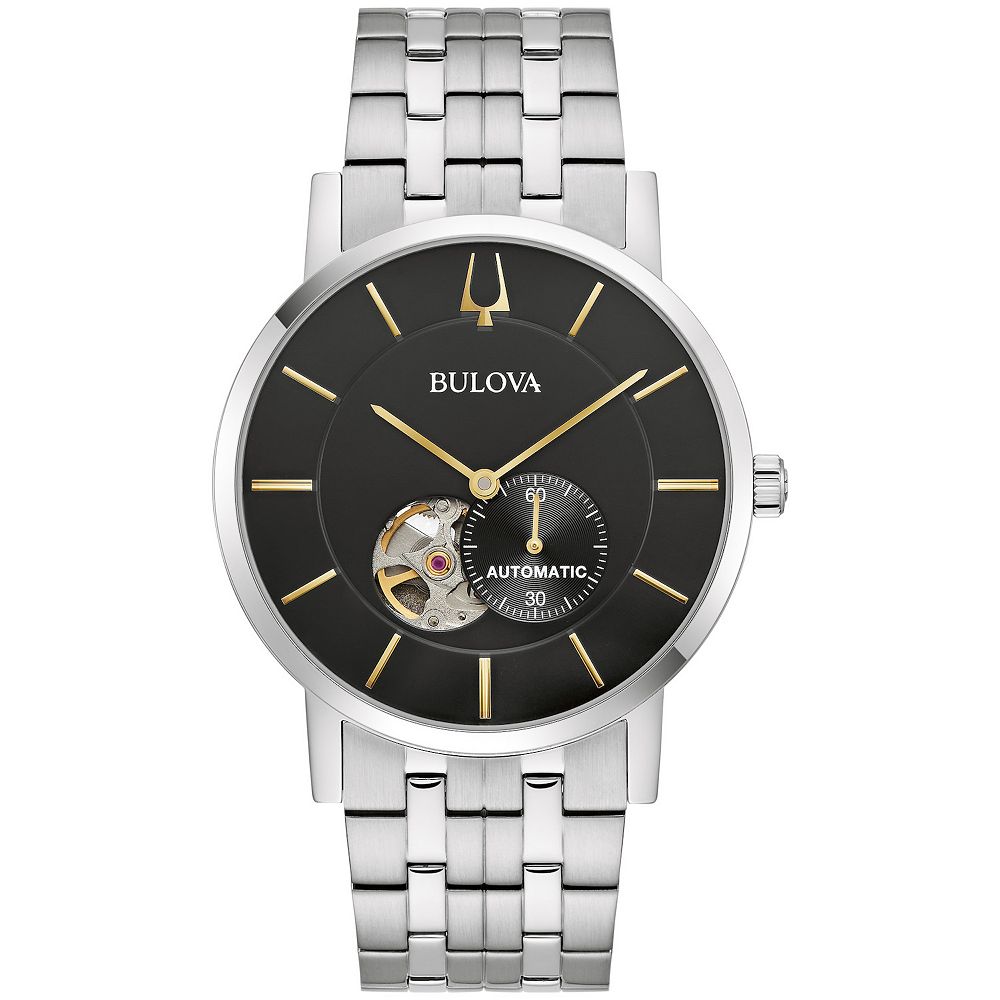 Bulova Men's Automatic Stainless Steel Open Aperture Dial Bracelet ...