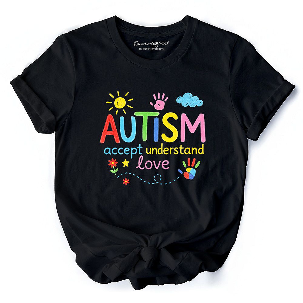 Autism Awareness Brushstroke T-Shirt, Colorful Autism Support Tee for ...