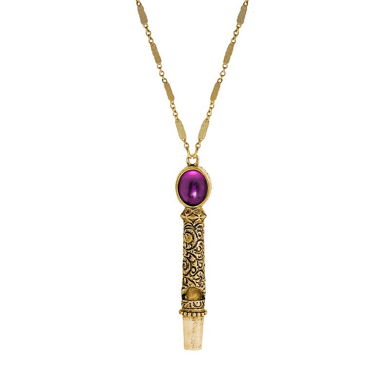 UPC 011996567347 - 1928 Gold-Tone Purple Crystal Whistle Pendant ...
