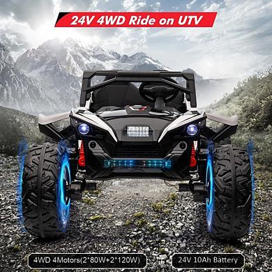 24V 2-Seater Kids Ride On UTV, 4WD Electric Vehicle with 10Ah Battery ...