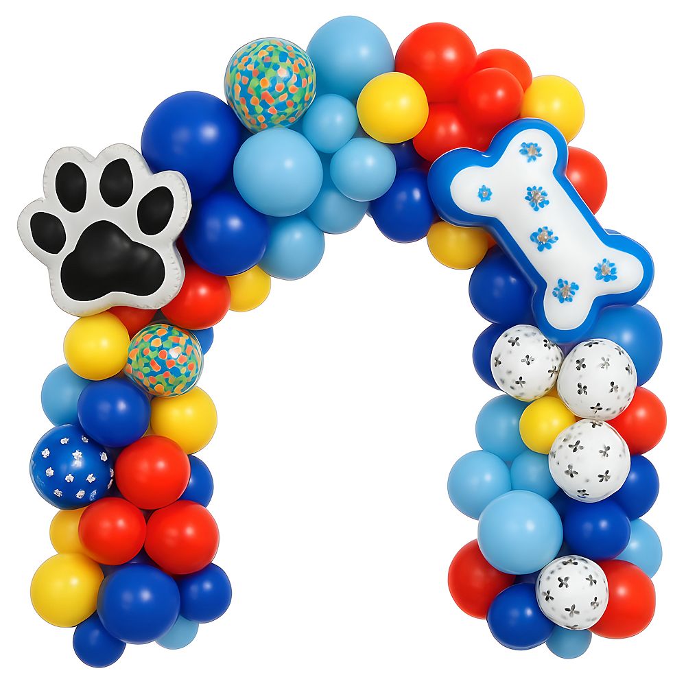 Pet Themed Balloon Arch Kit with Paw Prints & Bone Shaped Foil Balloons ...