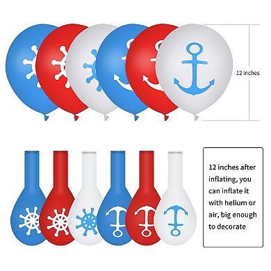 30 Pcs Nautical Theme Balloons with Anchors and Wheels for Birthday ...