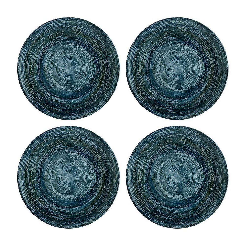 Patera Denim dia.12" Round Decorated Porcelain Plate (Set of 4)