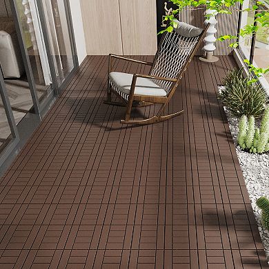 CEWOR 44 PCS H-Design Patio Tiles, 12x12 in Deck Tiles Outdoor Flooring ...