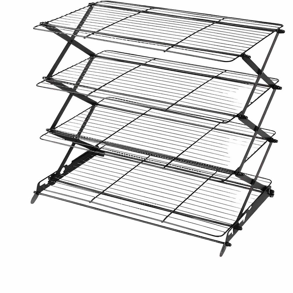 Upgraded Collapsible 3-Tier Adjustable Stackable Cooling Rack for Baking