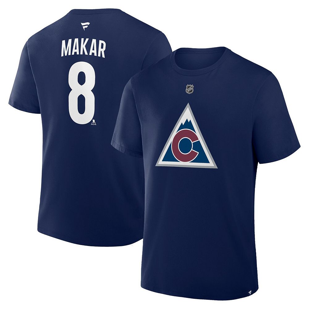 Men's Fanatics Cale Makar Navy Colorado Avalanche Authentic Stack Name ...