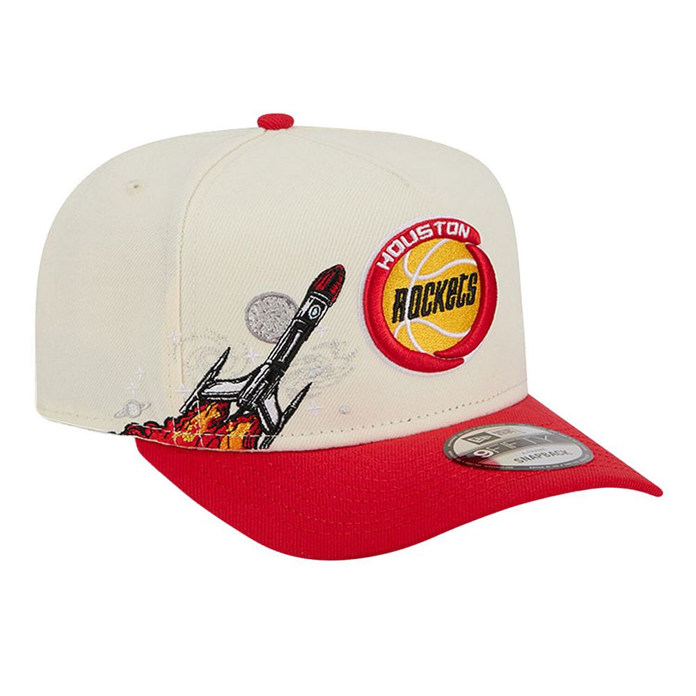 Men's New Era Cream Houston Rockets Illustrated Mascot 2-Toned Pre ...