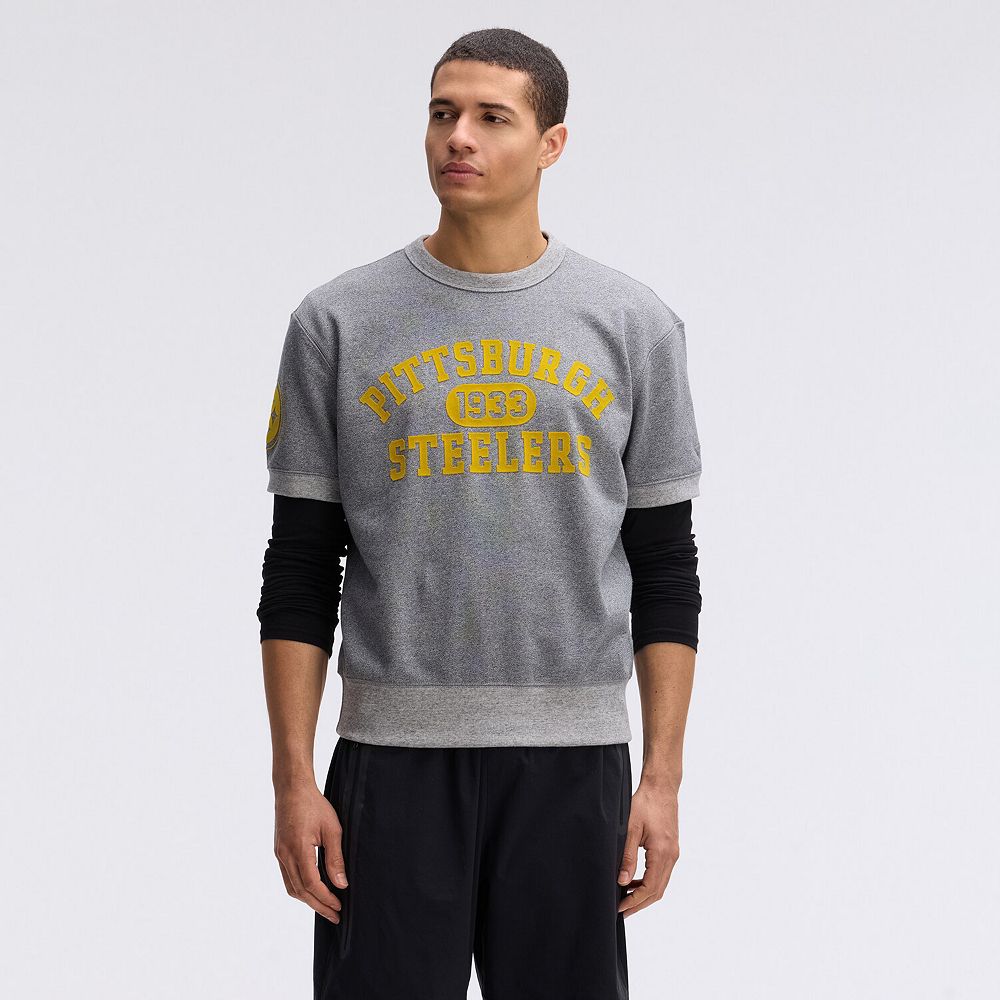 Fanatics Athletic Heather Gray Pittsburgh Steelers IconicFleece Short ...
