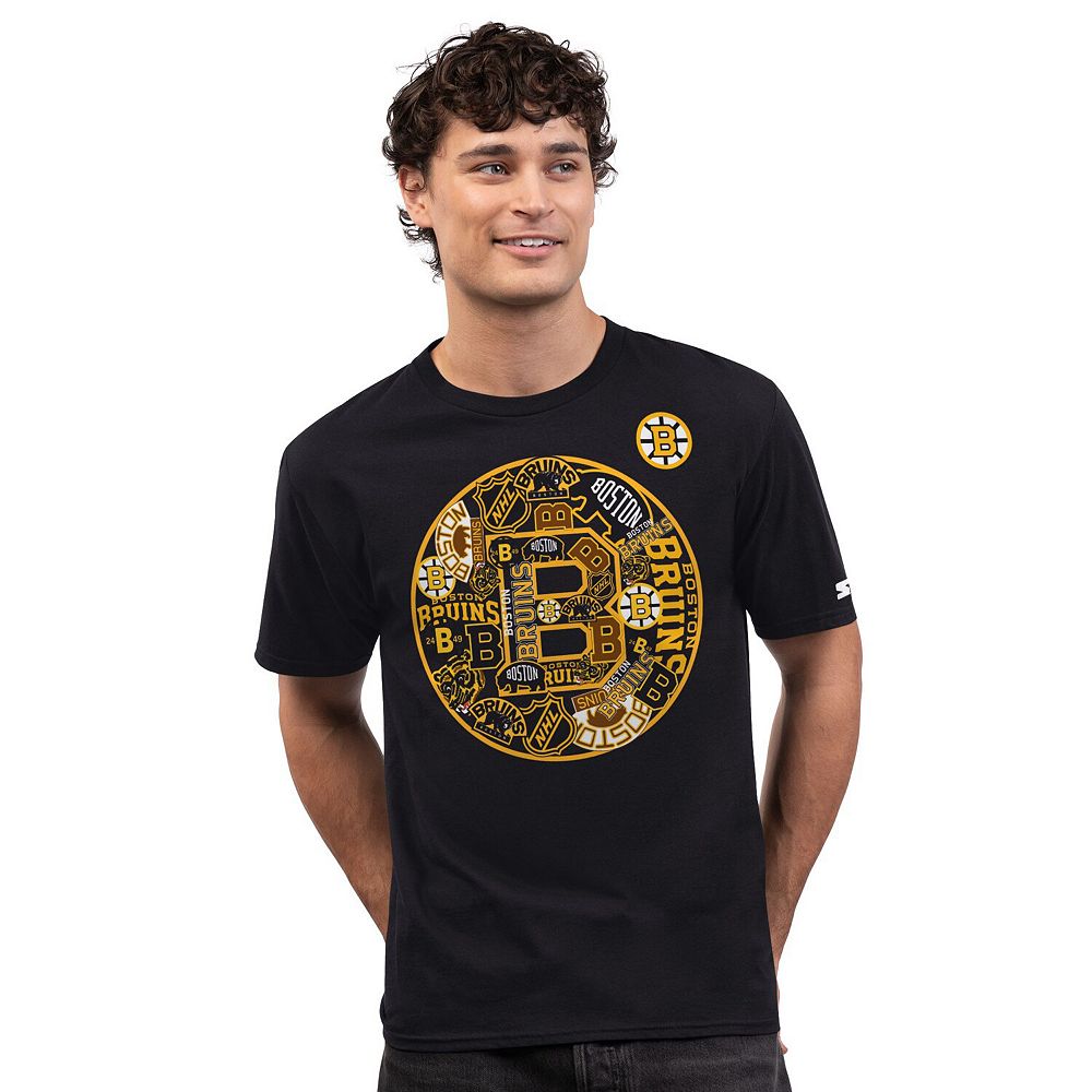 Men's Starter Black Boston Bruins Logo Collage T-Shirt