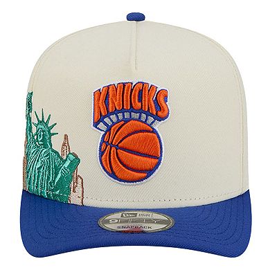 Men's New Era Cream New York Knicks Illustrated Mascot 2-Toned Pre ...