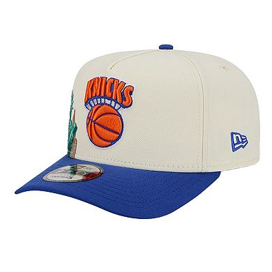Men's New Era Cream New York Knicks Illustrated Mascot 2-Toned Pre ...