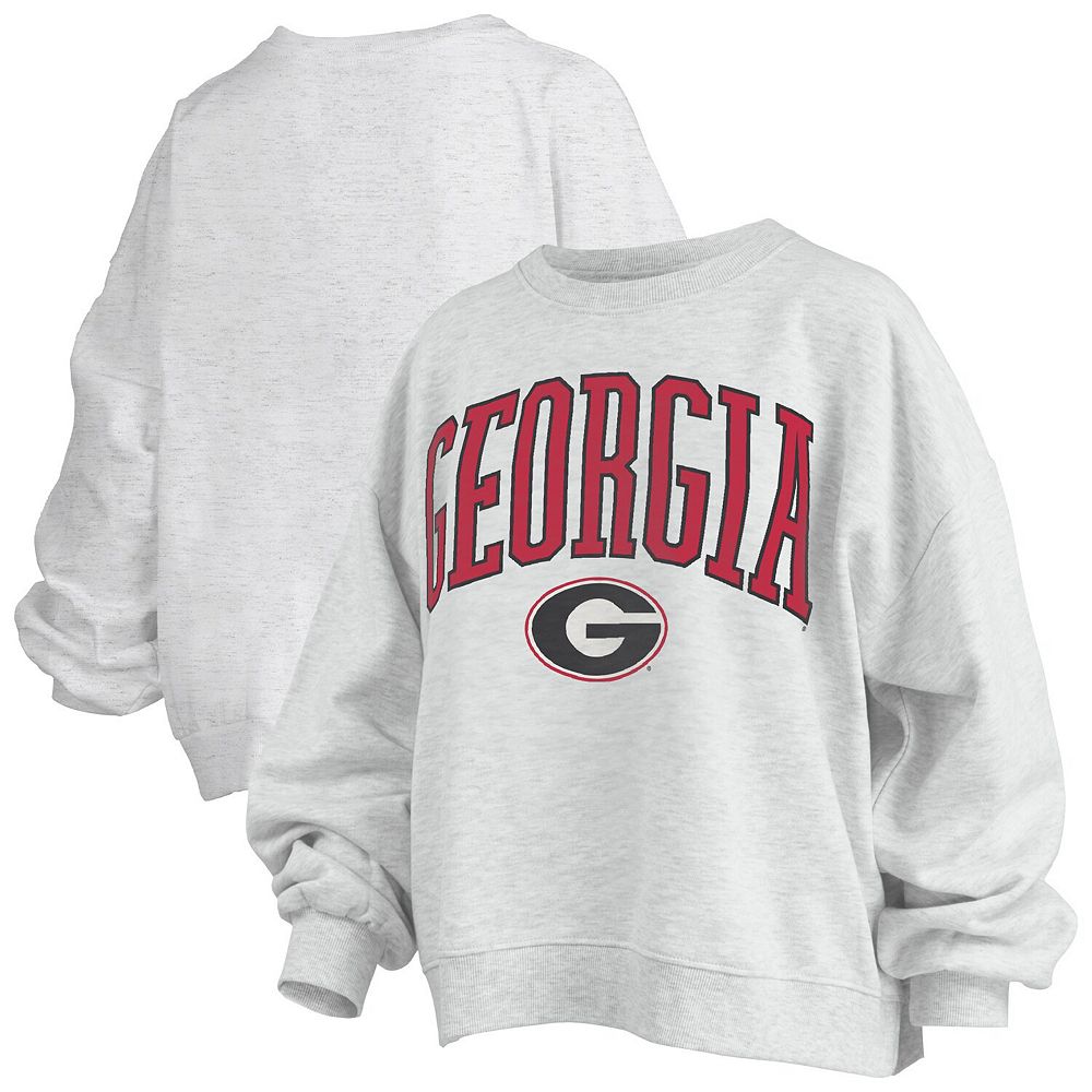 Women's Pressbox Gray Georgia Bulldogs Pressbox Arch Over Logo Sweatshirt