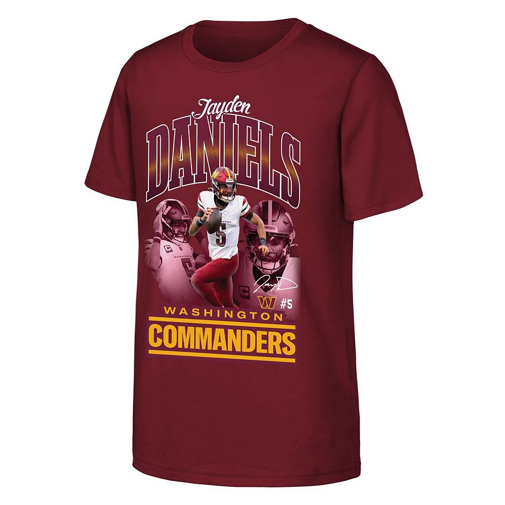 Youth Outerstuff Jayden Daniels Burgundy Washington Commanders Triple ...