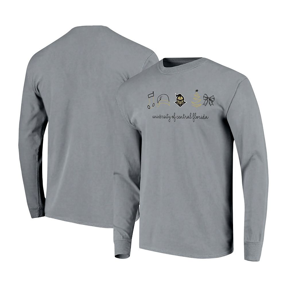 Women's Gray UCF Knights Christmas Elements Comfort Colors Long Sleeve ...