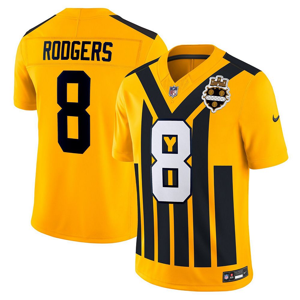 Men's Nike Aaron Rodgers Gold Pittsburgh Steelers Alternate Vapor F.U.S ...