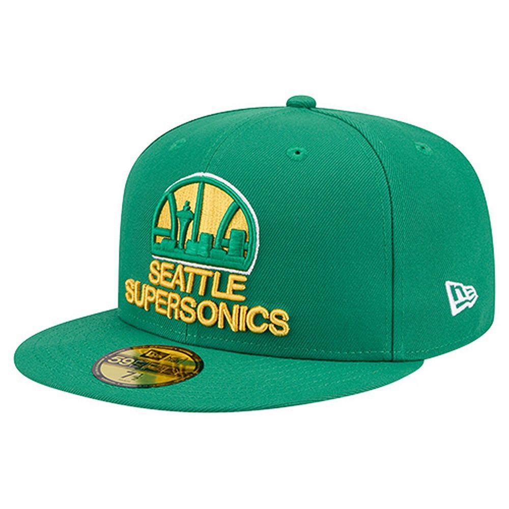 Men's New Era Green Seattle SuperSonics Core Logo 59FIFTY Fitted Hat