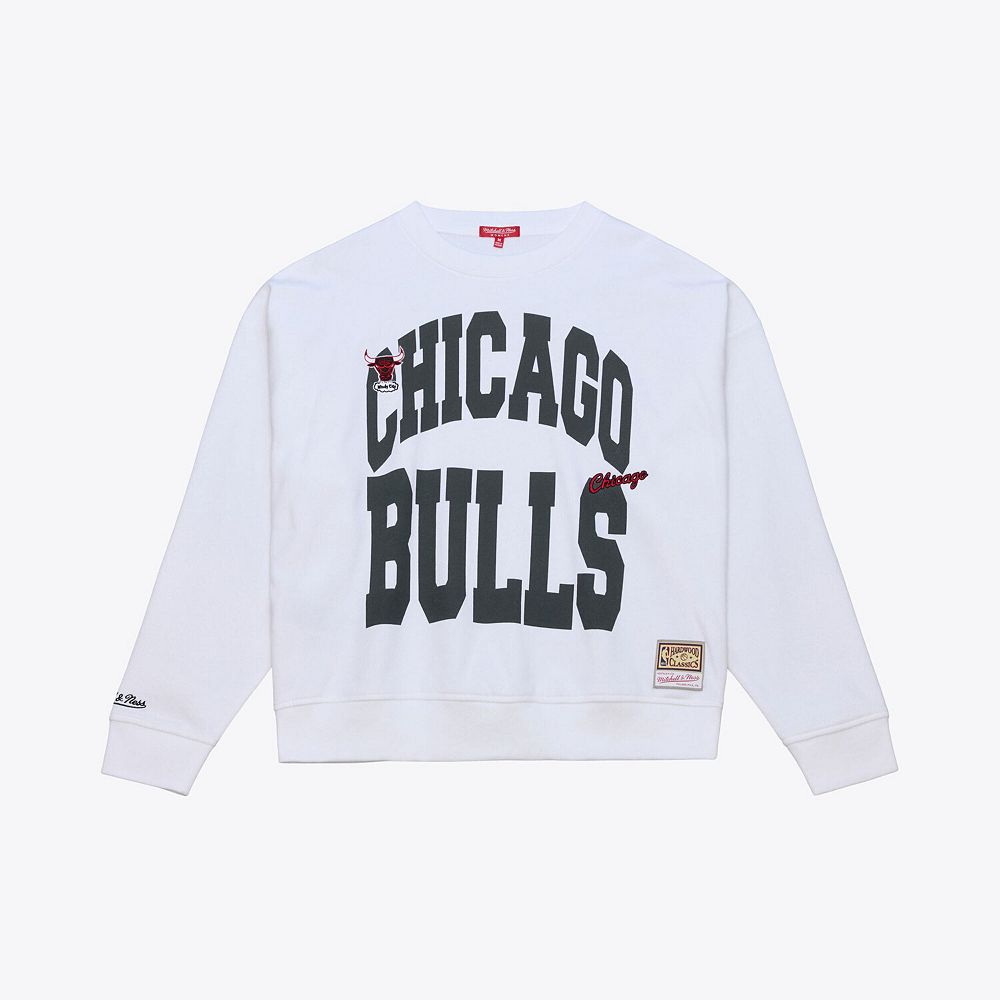 Women's Mitchell & Ness White Chicago Bulls Lightweight Block Letter ...