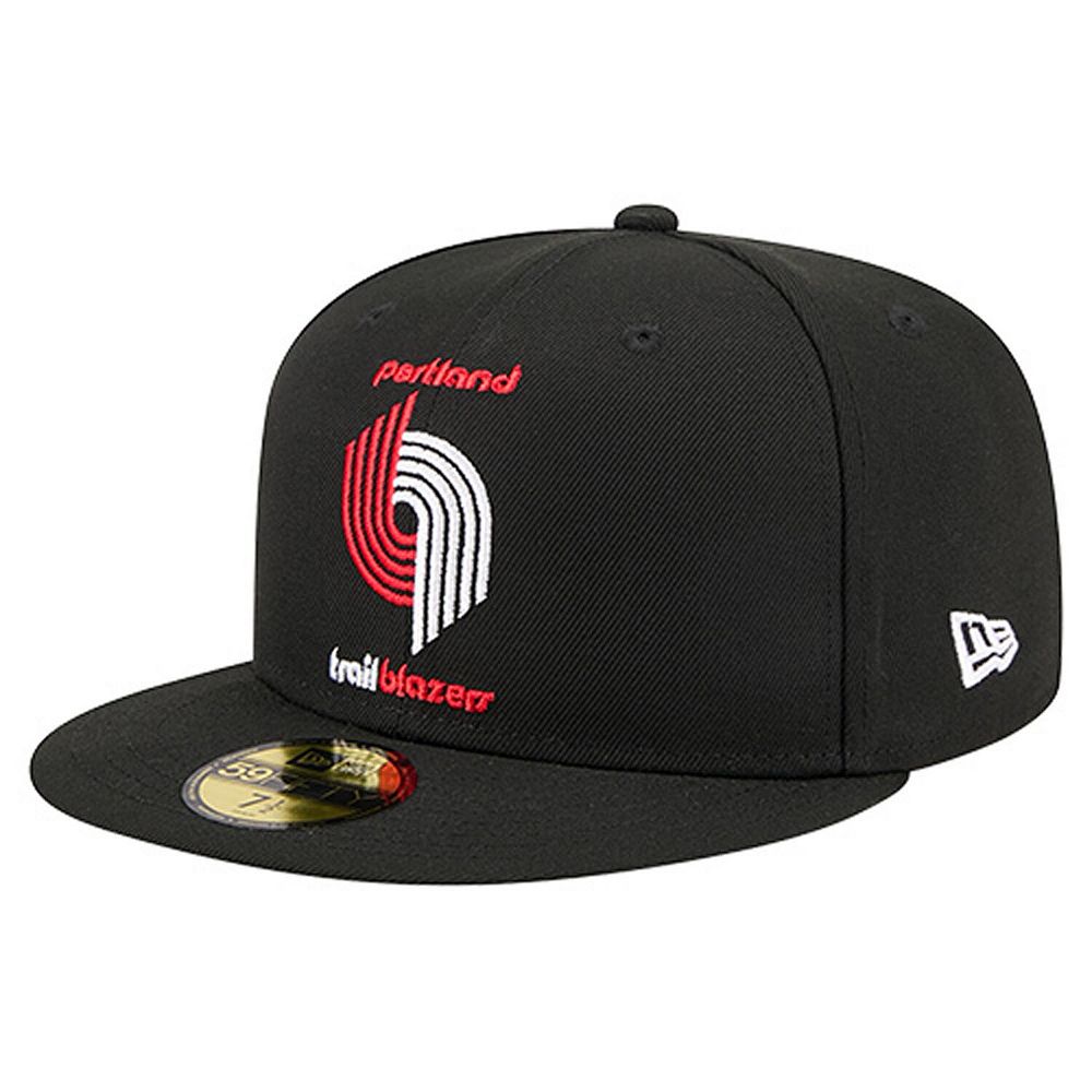 Men's New Era Black Portland Trail Blazers Core Logo 59FIFTY Fitted Hat