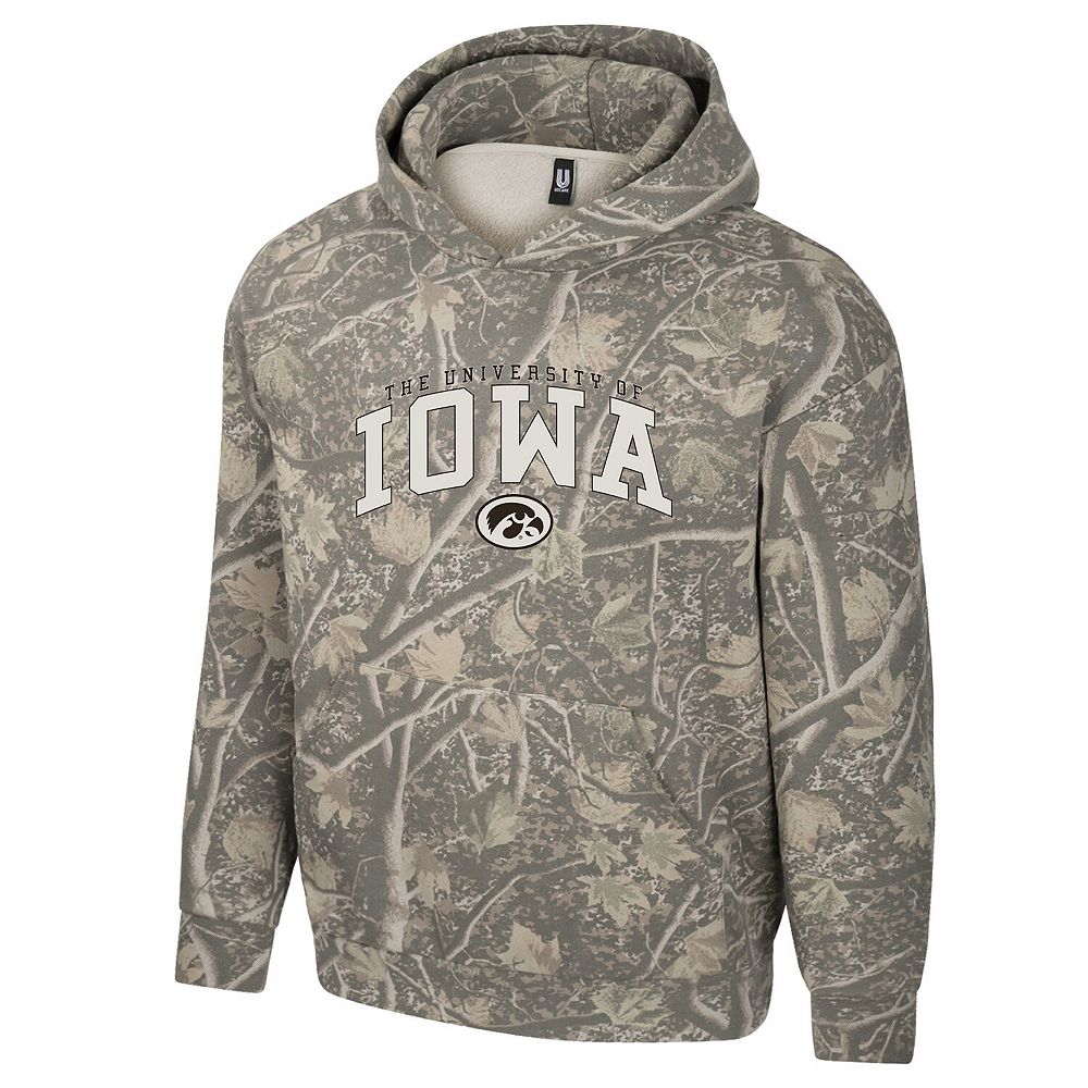 Men's Uscape Apparel Camo Iowa Hawkeyes Back Bay Fleece Hoodie