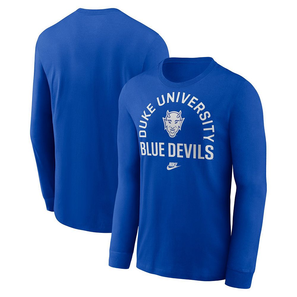 Men's Nike Royal Duke Blue Devils Legacy Arched Logo Long Sleeve T-Shirt